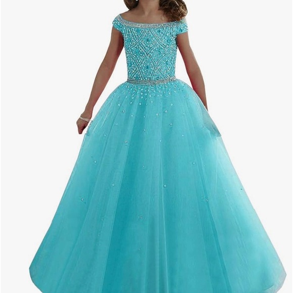 pageant | Dresses | Nwt Size 6 Pageant Dress In Turquoise Full Zip Back ...